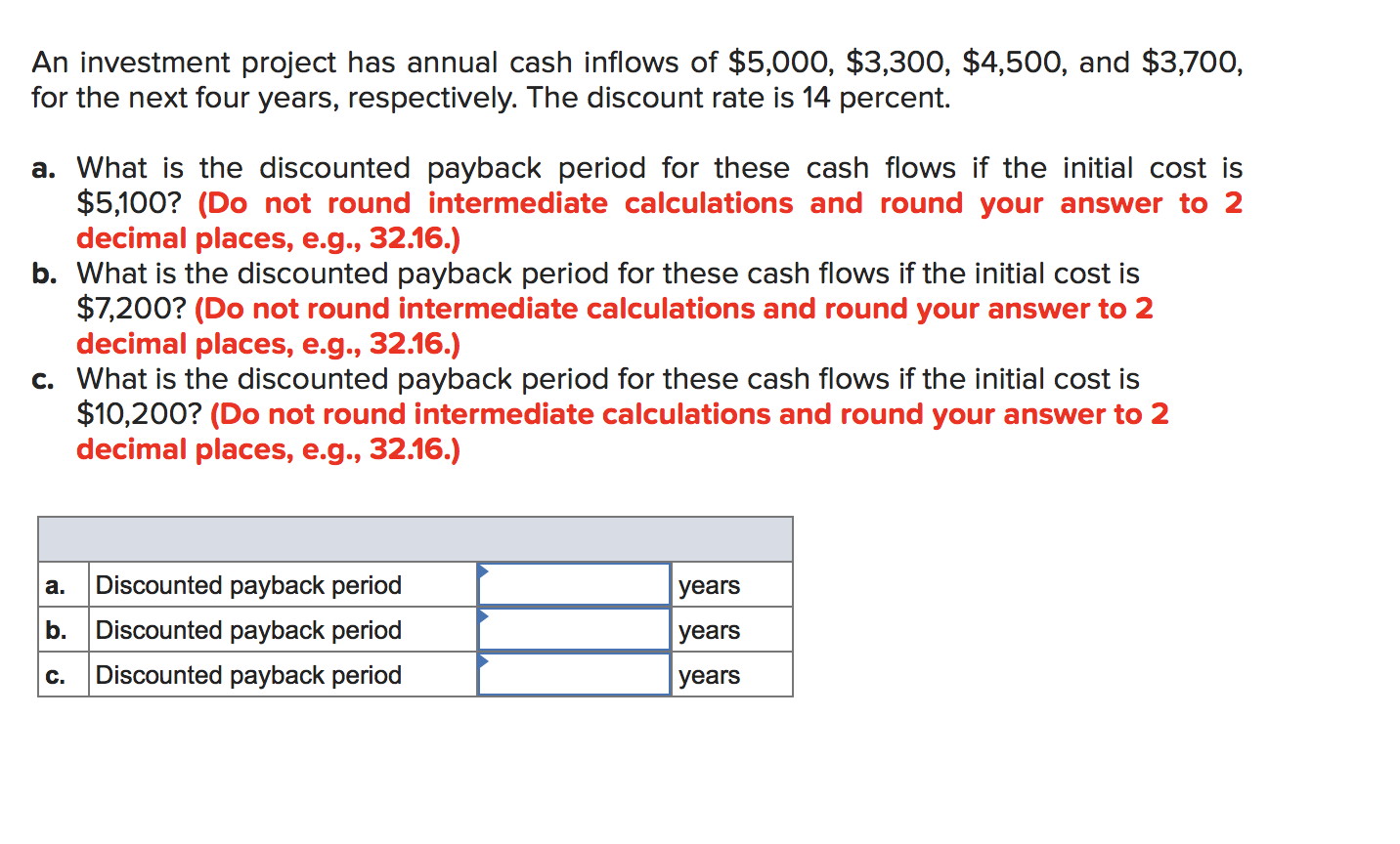 Solved An investment project has annual cash inflows of | Chegg.com