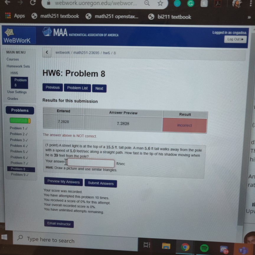 Solved webwork.uoregon.edu/webwor... O HI! Apps math251 | Chegg.com