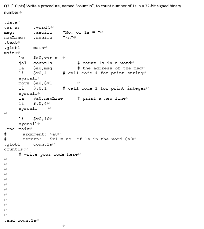 number..datavar_x: , ﻿word 5msg: .asciiz "No. ﻿of | Chegg.com