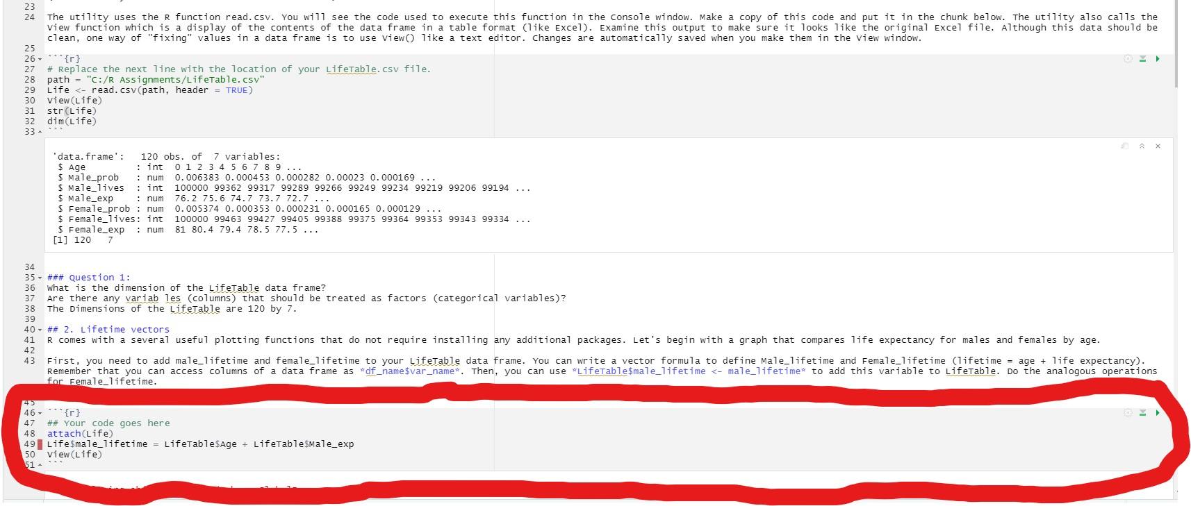 R Programming. I need help with Red outlines section. | Chegg.com