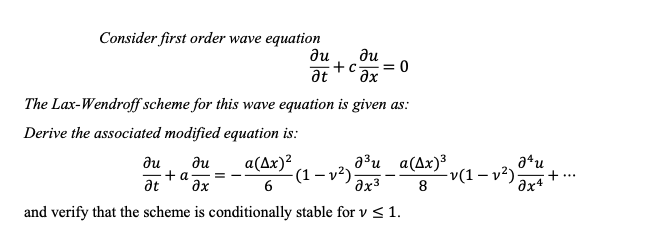 Solved Consider first order wave equation ди ди +с = 0 at дх | Chegg.com