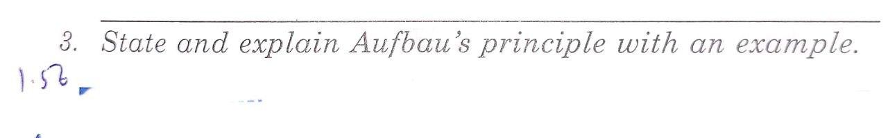 Solved 3. State and explain Aufbau's principle with an | Chegg.com