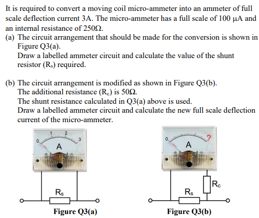 Solved It is required to convert a moving coil micro-ammeter | Chegg.com