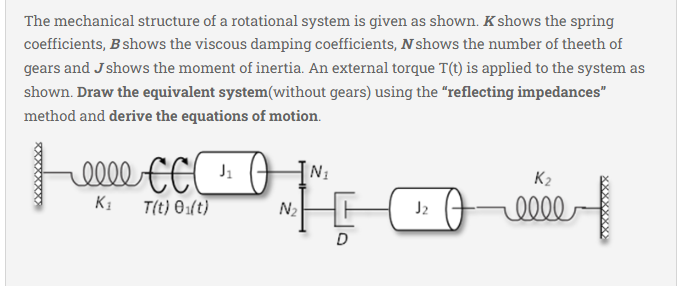 Solved The mechanical structure of a rotational system is | Chegg.com