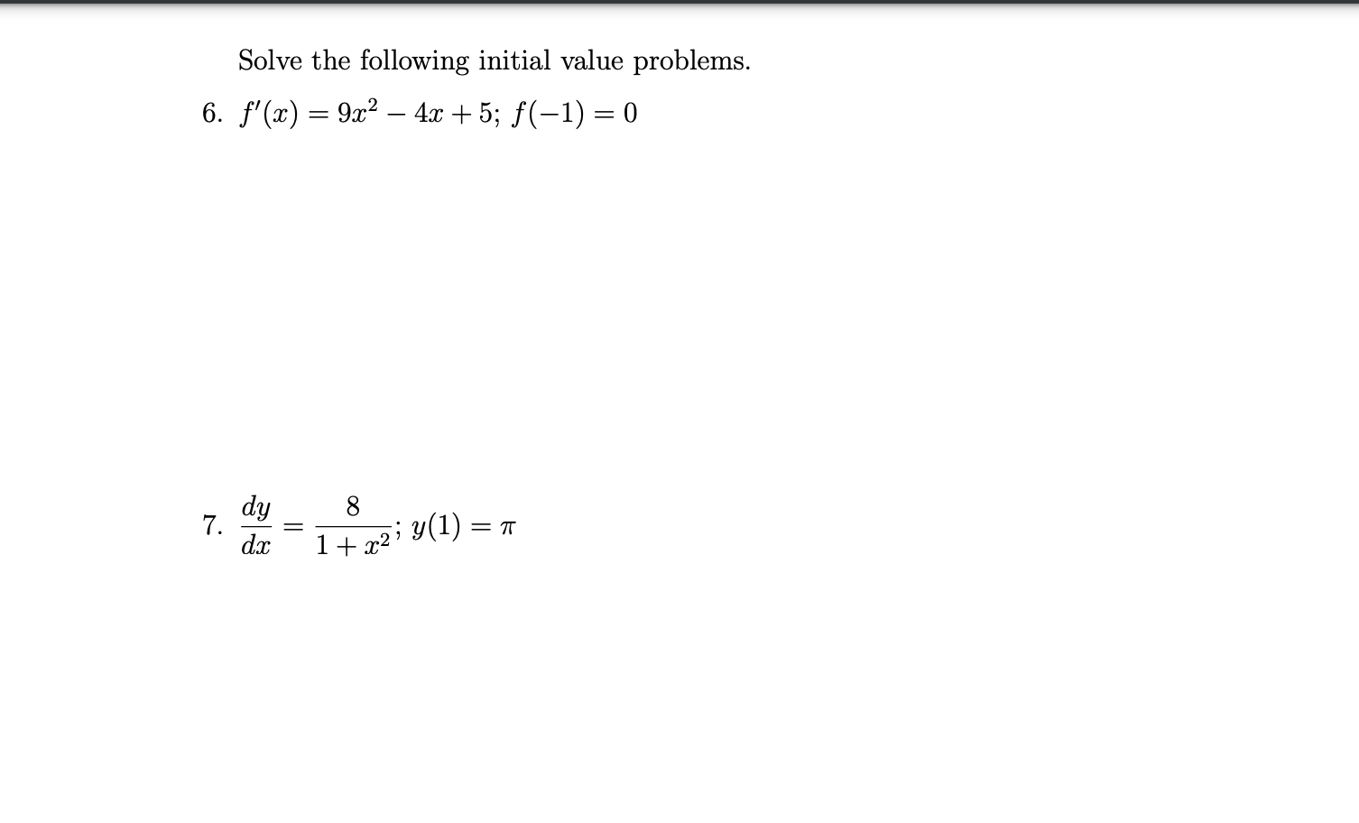 Solved Solve The Following Initial Value Problems 6 Fx 3192