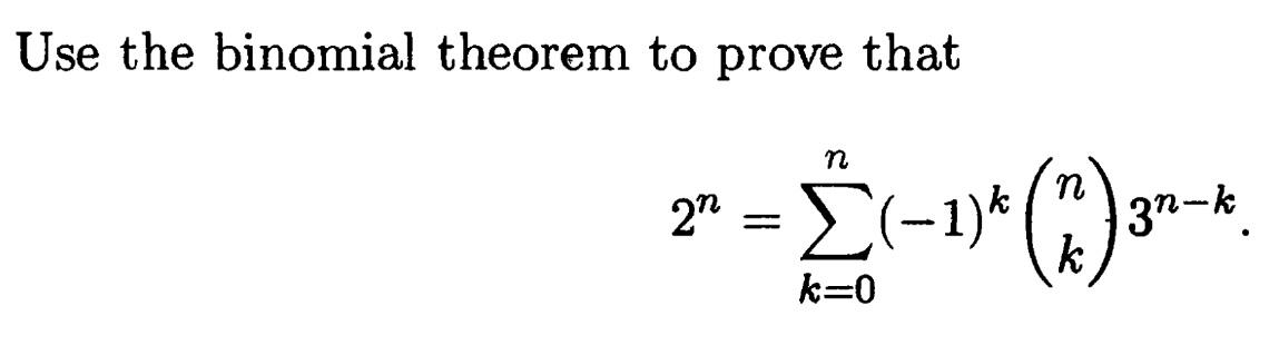 Solved Use the binomial theorem to prove that | Chegg.com