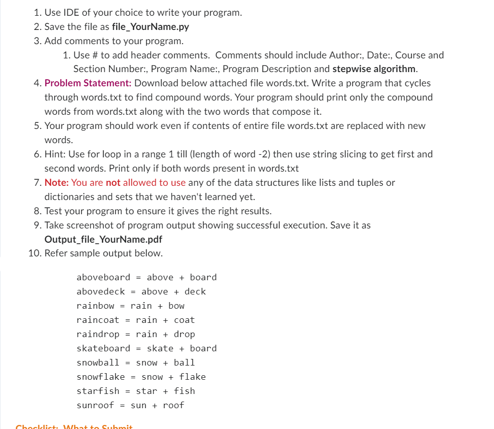 Solved 1. Use IDE of your choice to write your program. 2. | Chegg.com