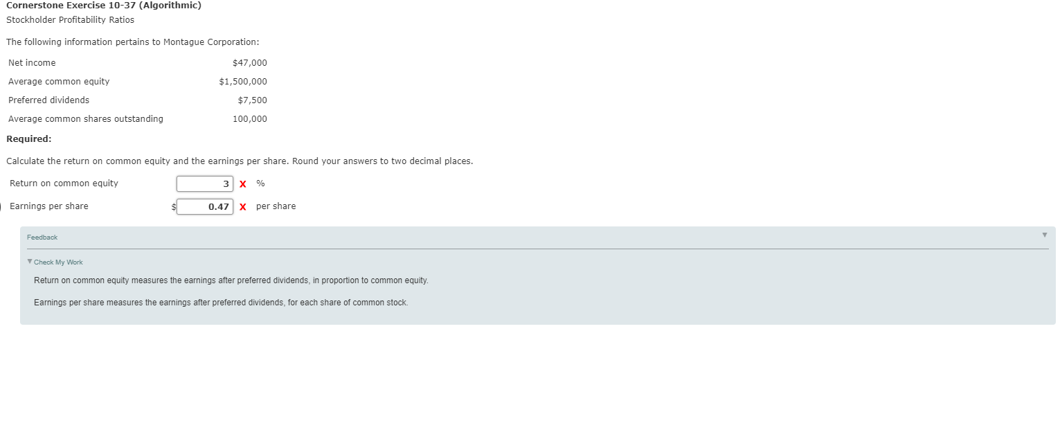 Solved Cornerstone Exercise 10-37 (Algorithmic) Stockholder | Chegg.com