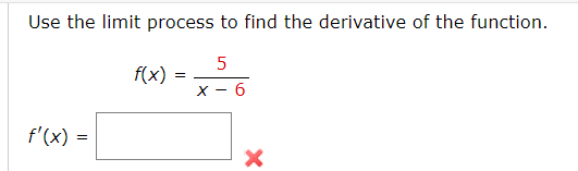 Solved Use the limit process to find the derivative of the | Chegg.com