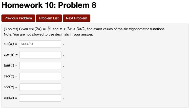 Solved Homework 10: Problem 8 Previous Problem Problem List | Chegg.com
