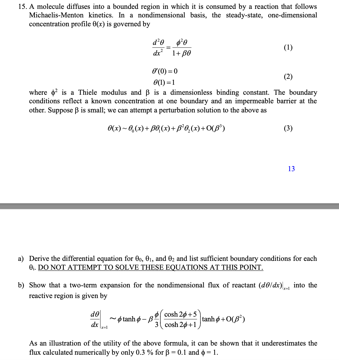 Solved 15. A molecule diffuses into a bounded region in | Chegg.com