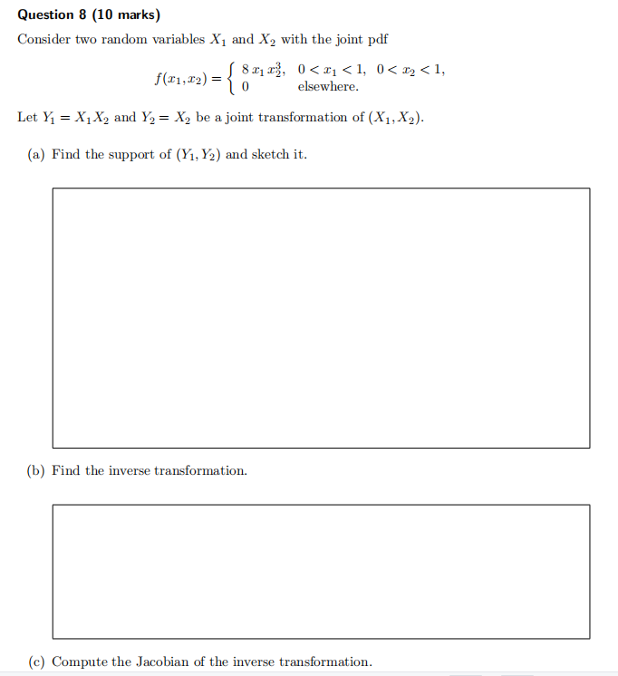 Solved Question 8 10 Marks Consider Two Random Variables 9721
