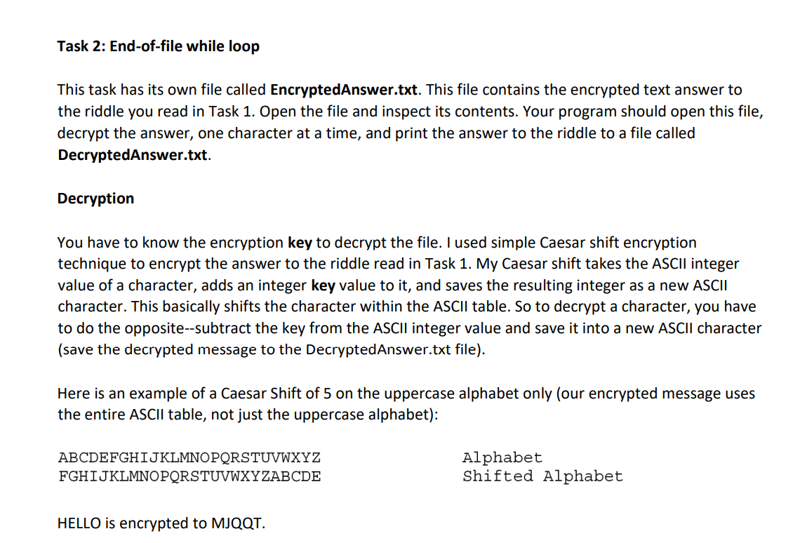 Solved Task 1: Sentinel while loop The file we will be | Chegg.com