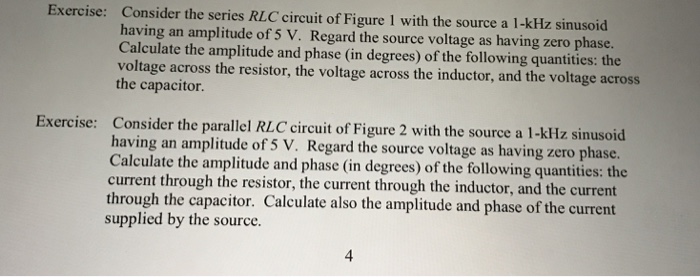 Solved Exercise: Consider the series RLC circuit of Figure 1 | Chegg.com