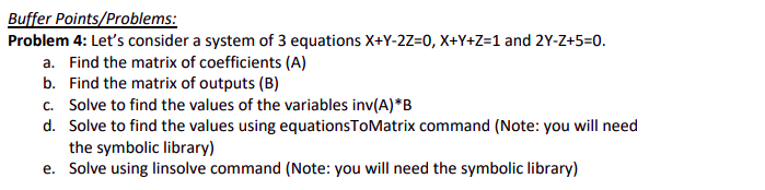 Solved Buffer Points/Problems: Problem 4: Let's consider a | Chegg.com
