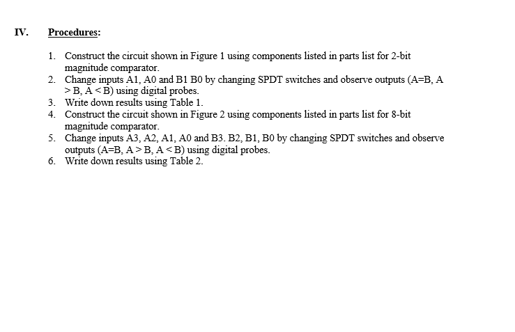 II. Introduction: The comparison of two numbers is an | Chegg.com