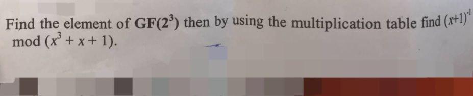 Solved Find the element of GF(23) then by using the | Chegg.com