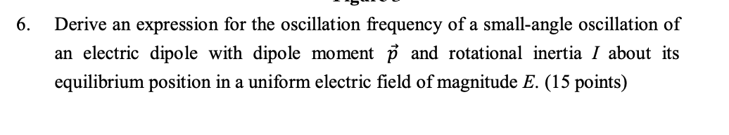 Solved 6. ﻿Derive an expression for the oscillation | Chegg.com