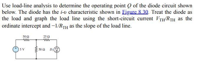 Solved Use load-line analysis to determine the operating | Chegg.com