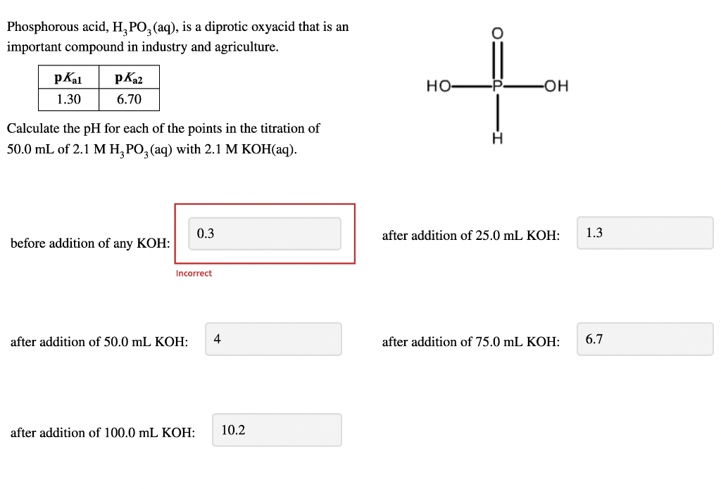 Solved Phosphorous acid, H2PO2 (aq), is a diprotic oxyacid | Chegg.com