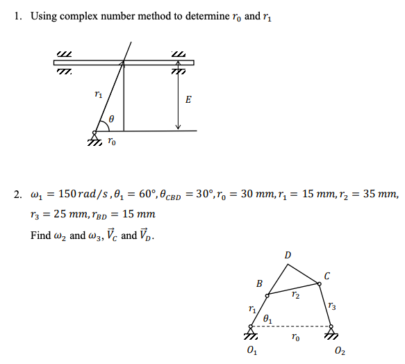 Solved 1. Using complex number method to determine r, and rı | Chegg.com