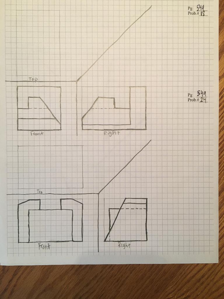 Solved Given the Front and Right side orthographic views, | Chegg.com