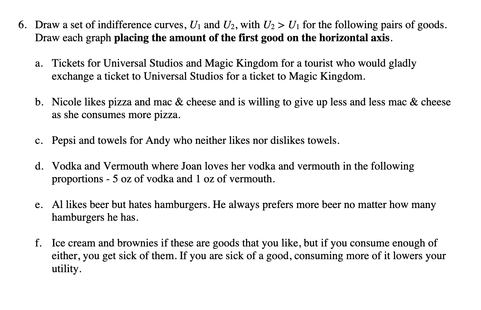 Solved Draw a set of indifference curves, U1 and U2, with | Chegg.com