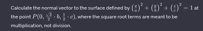 Solved Calculate the normal vector to the surface defined by | Chegg.com