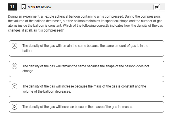 Solved 11During an experiment, a flexible spherical balloon | Chegg.com