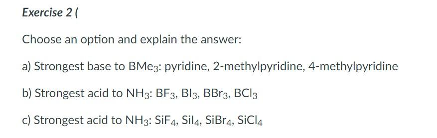Solved Exercise 21 Choose an option and explain the answer: | Chegg.com
