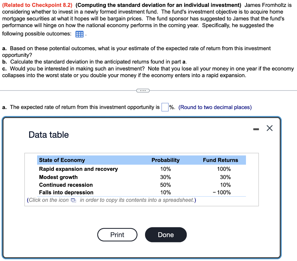 Solved (Related to Checkpoint 8.2) (Computing the standard | Chegg.com
