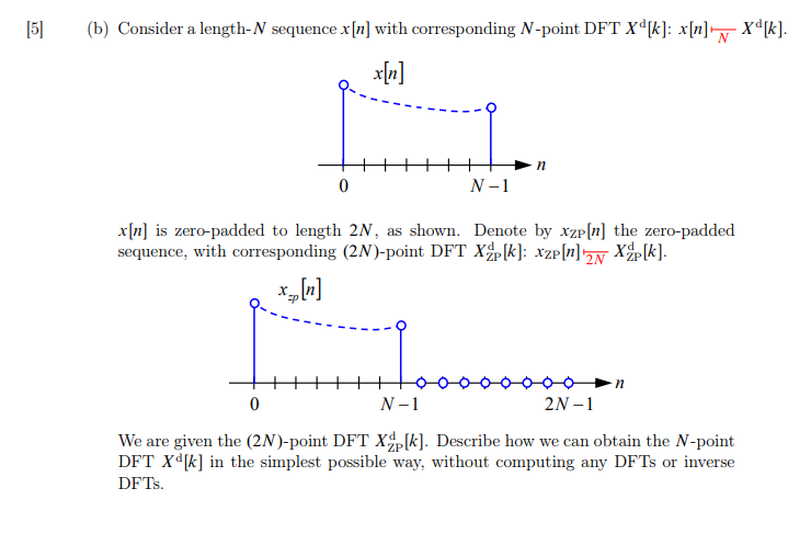 Solved 5 B Consider A Length N Sequence Xln With