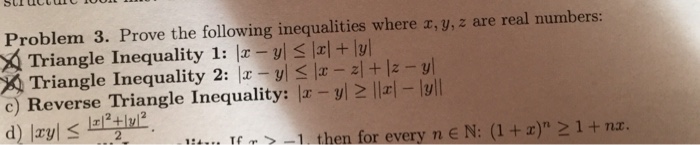 Solved Problem 3. Prove the following inequalities where | Chegg.com