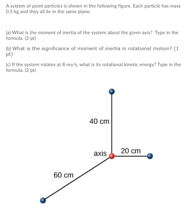 Solved A system of point particles is shown in the following | Chegg.com