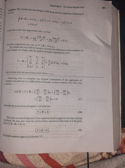 Solved EXAMPLE 7.2 As an example of the evaluation of curl H | Chegg.com