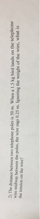 Solved 2) The distance between two telephone poles is 50 m. | Chegg.com