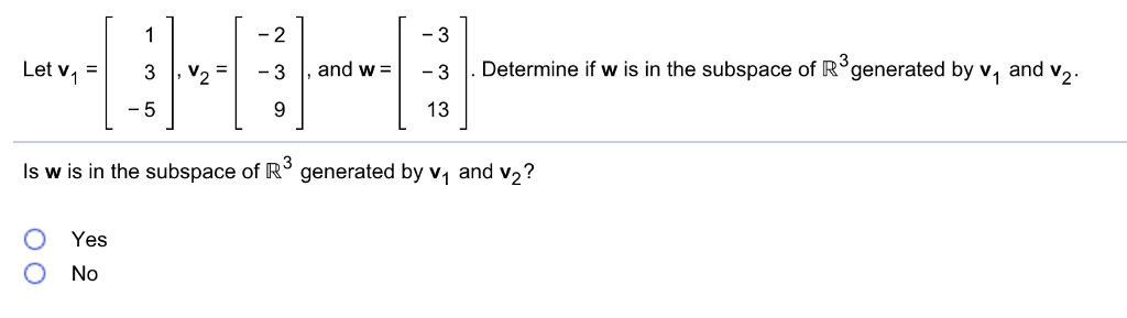 Solved 2 Let v1 = | 3 |, v2-1-3 | , and w= | -3 | . | Chegg.com