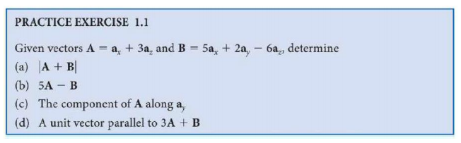 Solved PRACTICE EXERCISE 1.1 Given vectors A = a + 3a, and B | Chegg.com