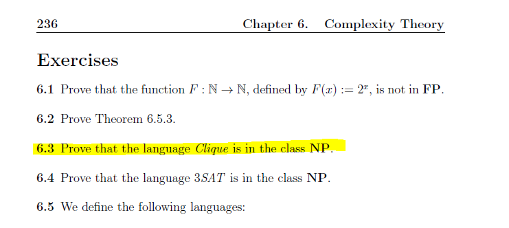 Solved 236 Chapter 6. Complexity Theory Exercises 6.1 Prove | Chegg.com
