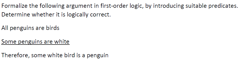 Solved Formalize the following argument in first-order | Chegg.com