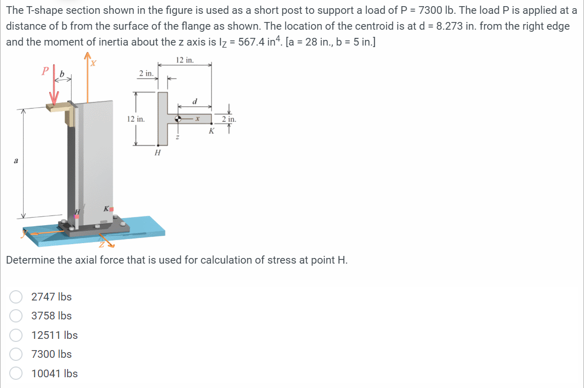 Solved The T-shape section shown in the figure is used as a | Chegg.com