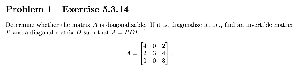 Solved Problem 1 Exercise 5.3.14 Determine whether the | Chegg.com