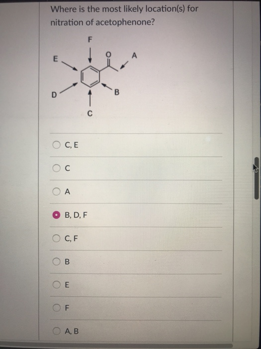 Solved Where is the most likely location(s) for nitration of | Chegg.com