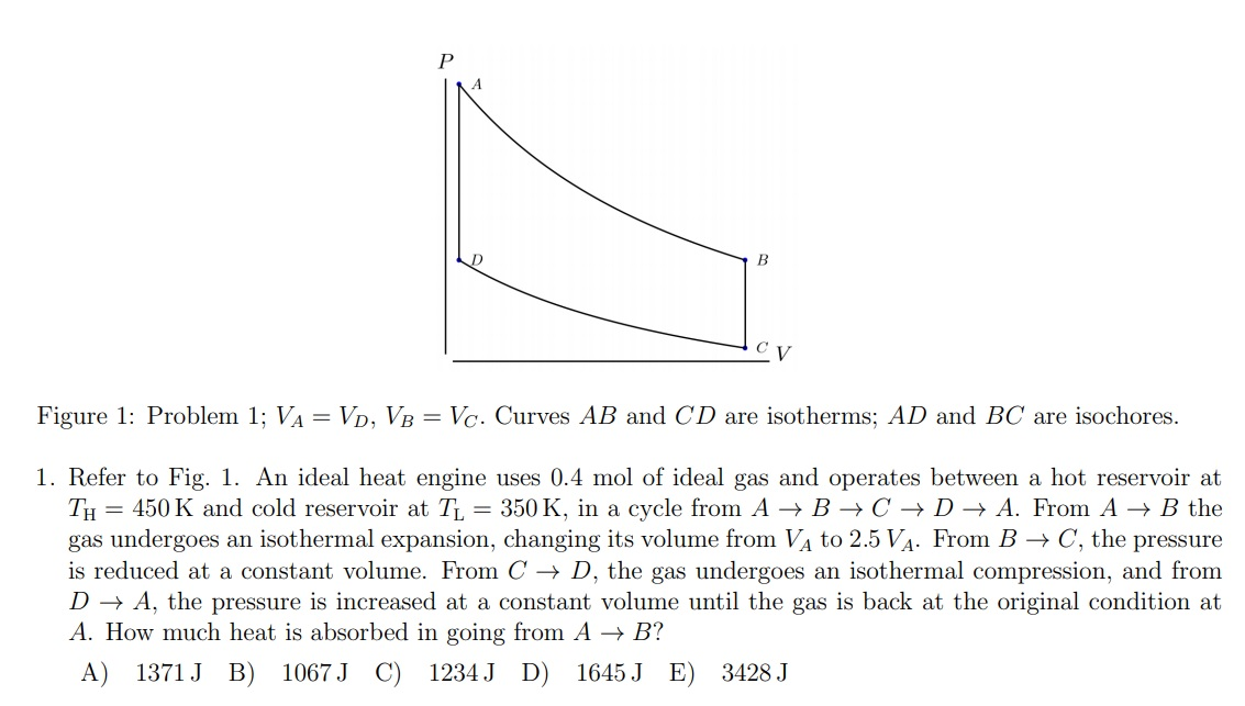 Solved B Figure 1: Problem 1; VA = VD, VB = Vc. Curves AB | Chegg.com