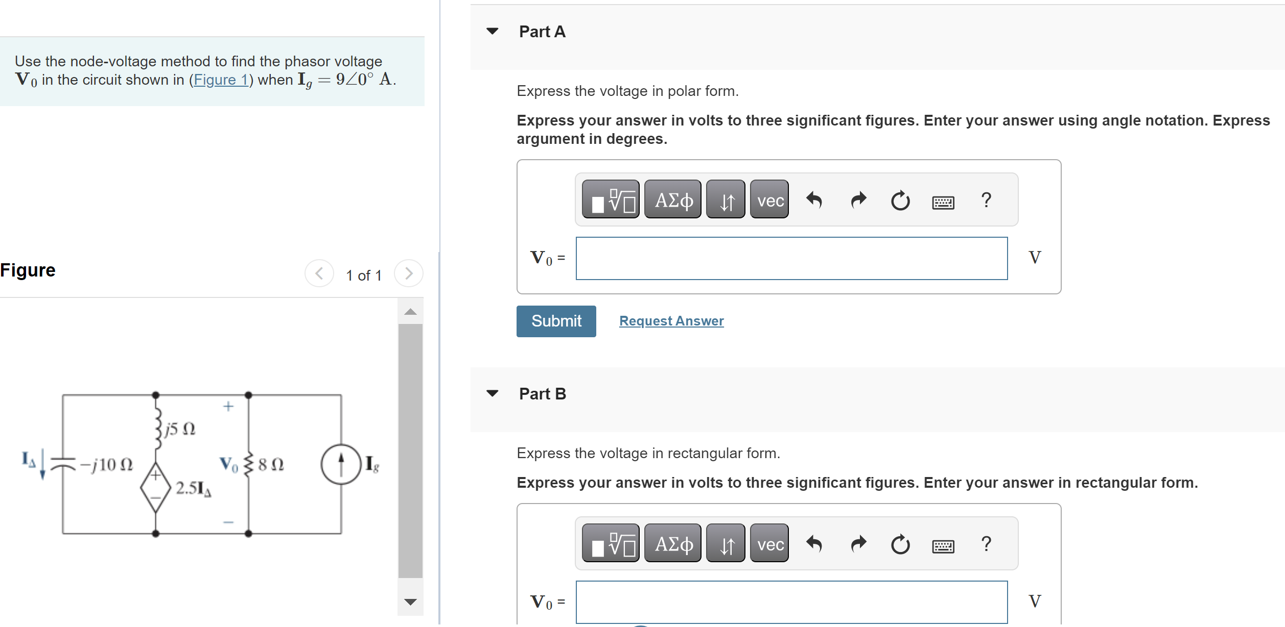 Solved Use the node-voltage method to find the phasor | Chegg.com