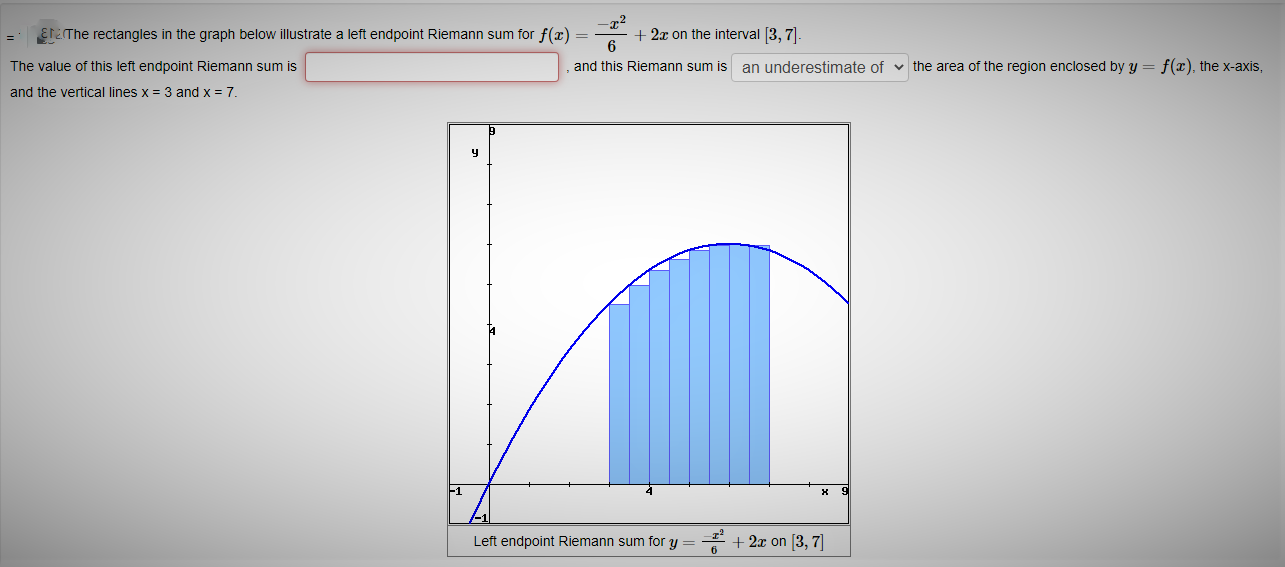 Solved The value of this right and left endpoint Riemann sum | Chegg.com
