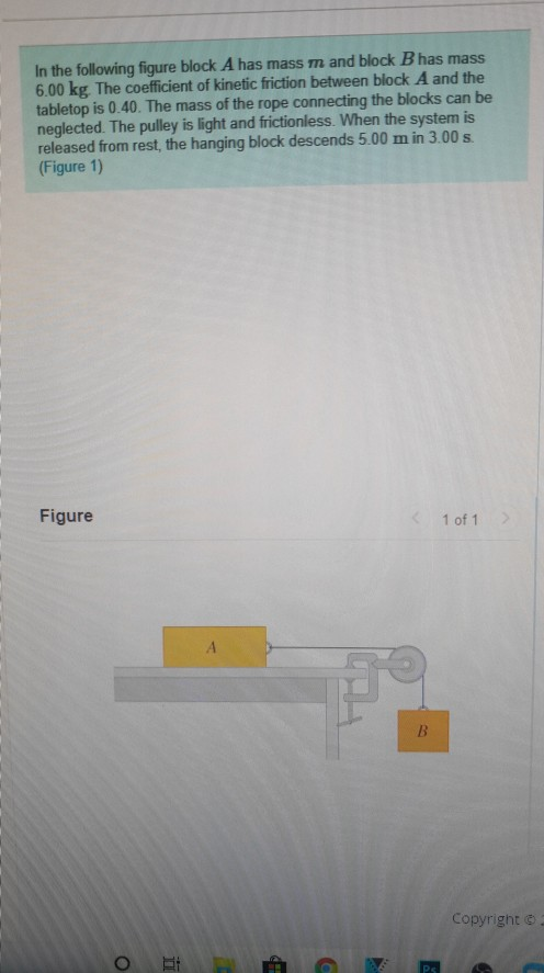 Solved In the following figure block A has mass m and block | Chegg.com