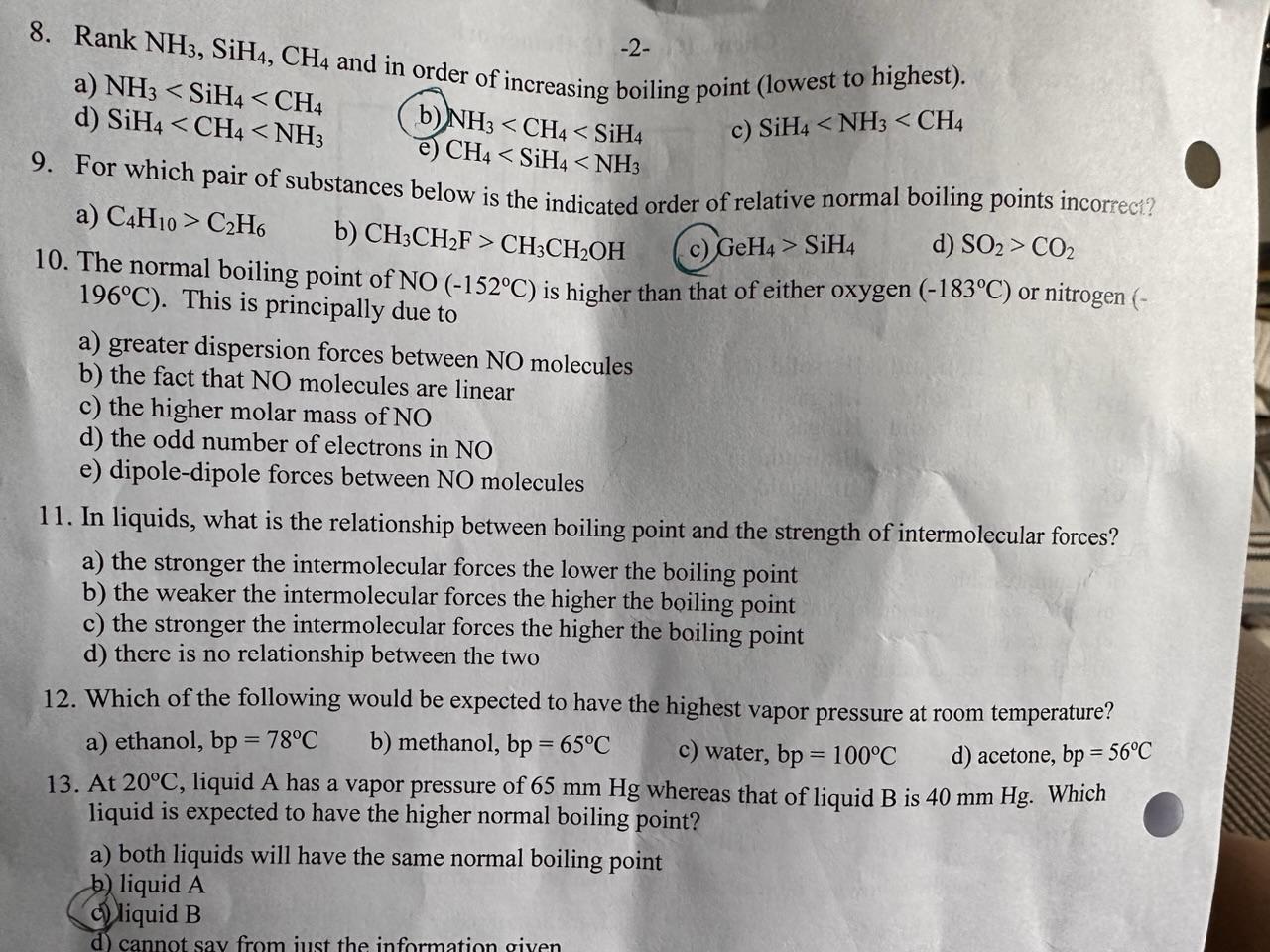 Solved 8. Rank NH3,SiH4,CH4 and in order of increasing | Chegg.com