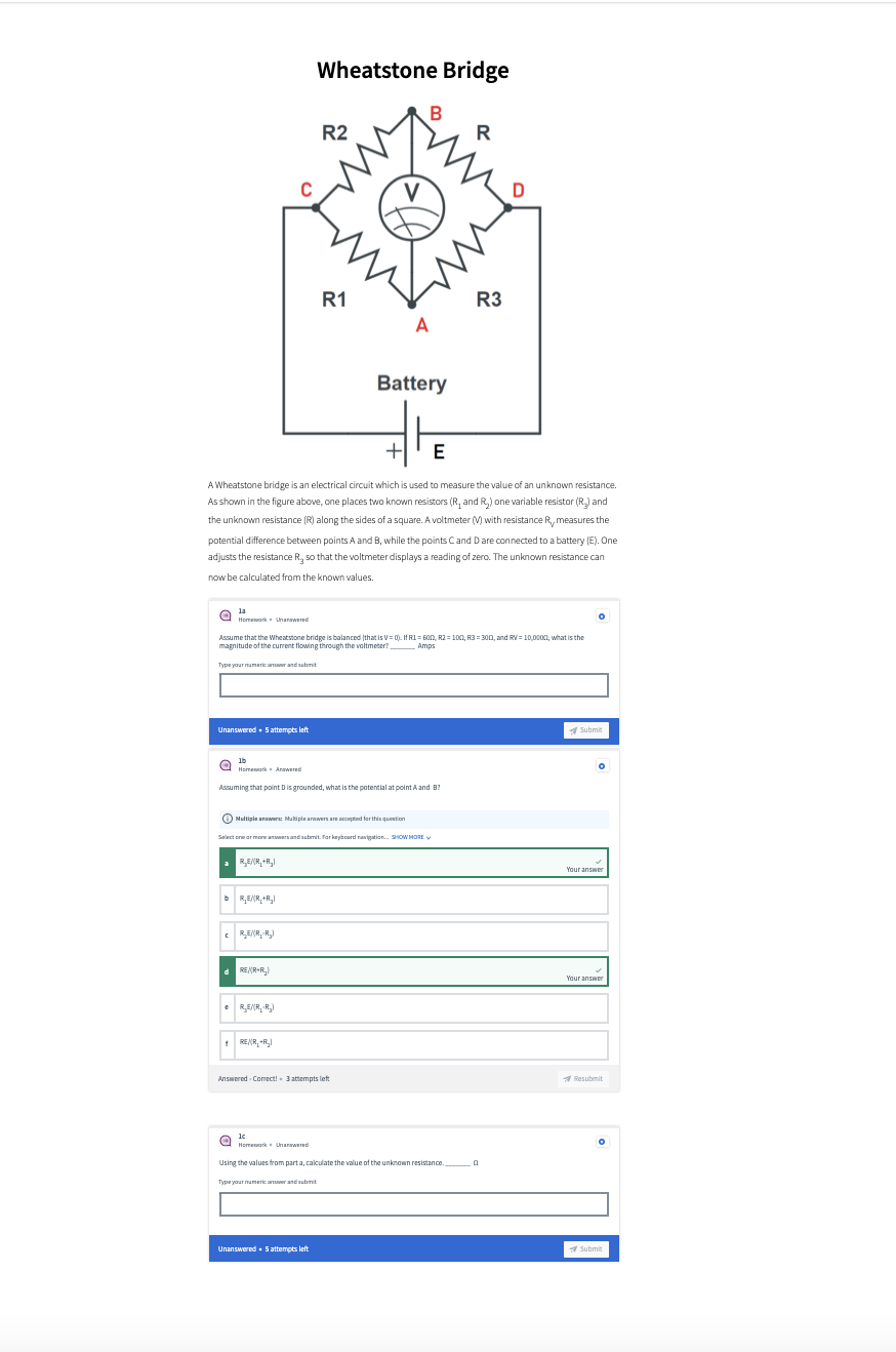 Solved Wheatstone Bridge R2 R R1 R3 A Battery he E A | Chegg.com