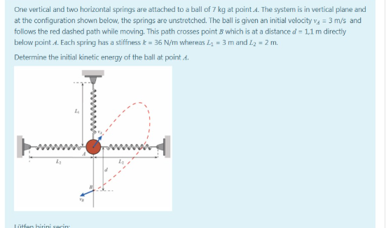Solved One vertical and two horizontal springs are attached | Chegg.com